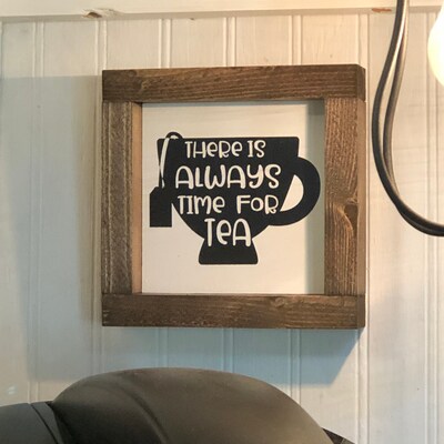 Tea Bar Kitchen 6x6 Farmhouse Signs for Tiered Trays. Tiered Tray Decor ...