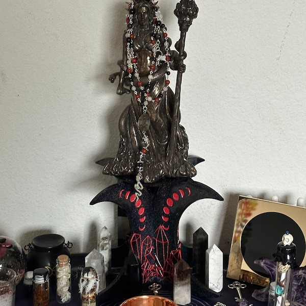 Moonphase Portable Altar Stand, Elevated Ritual Offering Plate for ...