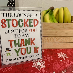 Printable Treat Snack Bar Appreciation Thank You Sign for - Etsy