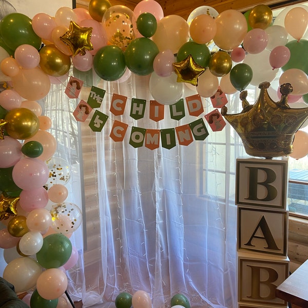 Girl Baby Alien Baby Shower Banner - the Child is Coming Banner - the ...