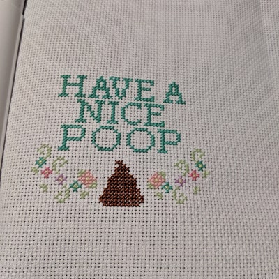 PDF, Have a Nice Poop, Have a Nice Poop Cross Stitch Pattern, Bathroom ...