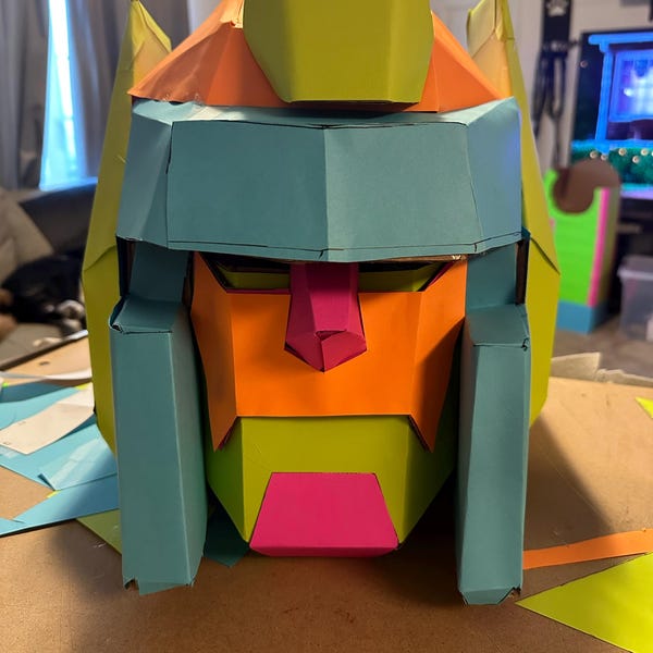 DIY Cardboard Robot Head Template: Wearable Transformer Helmet (PDF ...