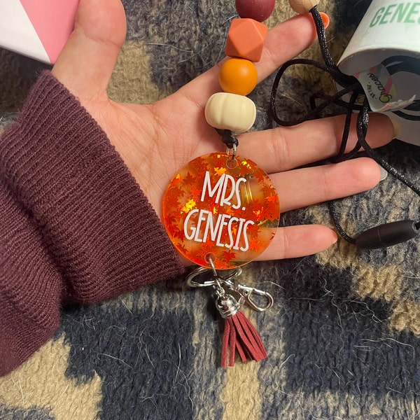 Fall Teacher Lanyard - Personalized Lanyard for Keys or ID Badge ...