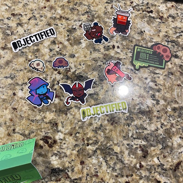 Objectified Comic Stickers [simple Collection] - Etsy