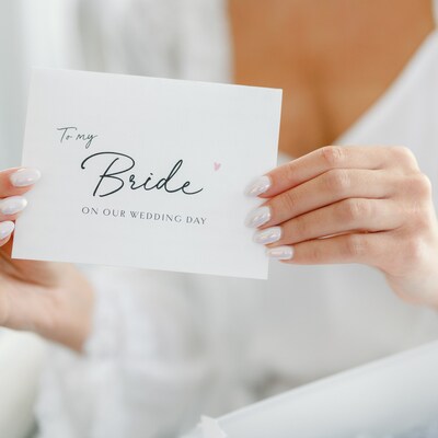 To My Bride on Our Wedding Day Note to Bride Bride Wedding Day Card ...