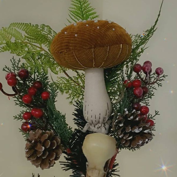 Turquoise and Dark Iridescent Mushroom Tree Topper - Etsy