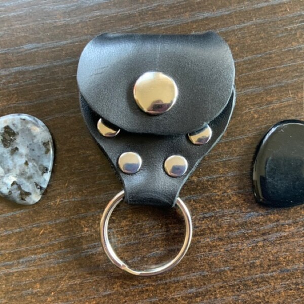 Black Leather Cinch Clip With Bronze Tone Clips & O-ring. Shirt Clip ...