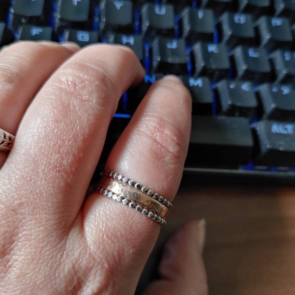 Ring - Sterling Silver Bead Band Stacker Ring - Stackable Rings - 925 ...