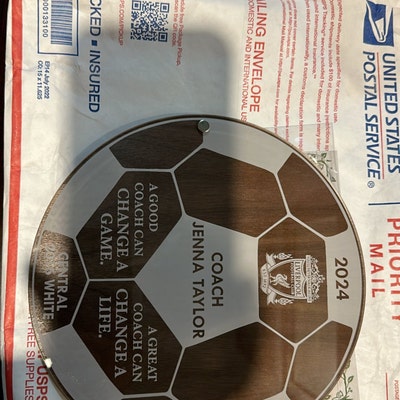 Custom Acrylic and Wood Soccer Coach Plaque With Coach and Players ...