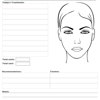 Skin Analysis Consultation Form Template Esthetician Aesthetic Nurse ...