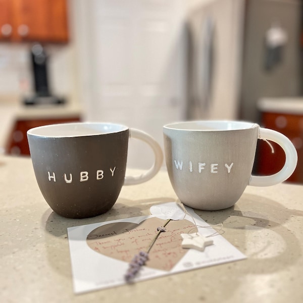 Handmade Hubby and Wife Mugs His and Hers Mugs His and His Mugs Her and ...