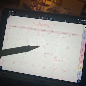 Goodnotes Template Yearly Digital Calendar Undated Digital - Etsy