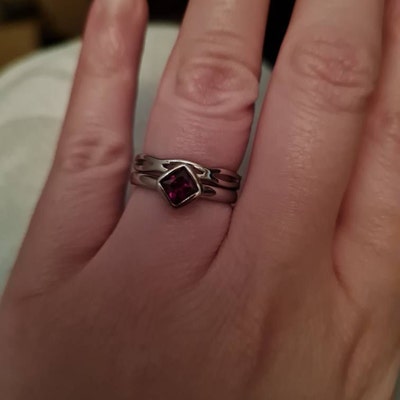 Stack Rings, Rhombus Square Stone Mini Ring, Stainless Steel 316L, Wear ...