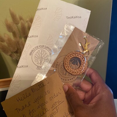 RATTAN Keychain Monstera Keychain Boho Style Bag Charm Teokaikoa - Etsy