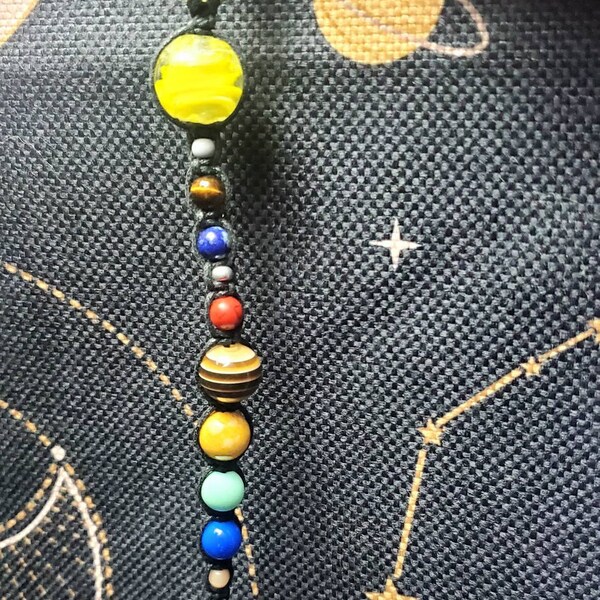 Solar System Key Ring Keychain, #77, Keychain, Beaded Keychain, Outer ...