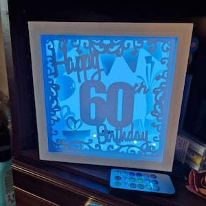 Happy 50th Birthday Shadow Box SVG PDF PNG Paper Cutting Instant ...