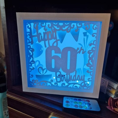 Happy 50th Birthday Shadow Box SVG PDF PNG Paper Cutting Instant ...