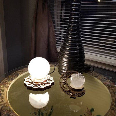 Crescent Moon Sphere Stand / Quality Handmade/ Wooden/ Crystal Ball ...