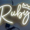 Personalized Crown Neon Sign for Kids Room, Custom Baby Name Led Neon ...
