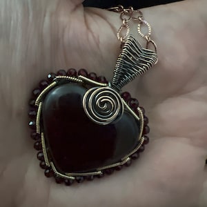 Red Flash Labradorite Gemstone Pendant Copper Wire Wrapped Pendant ...