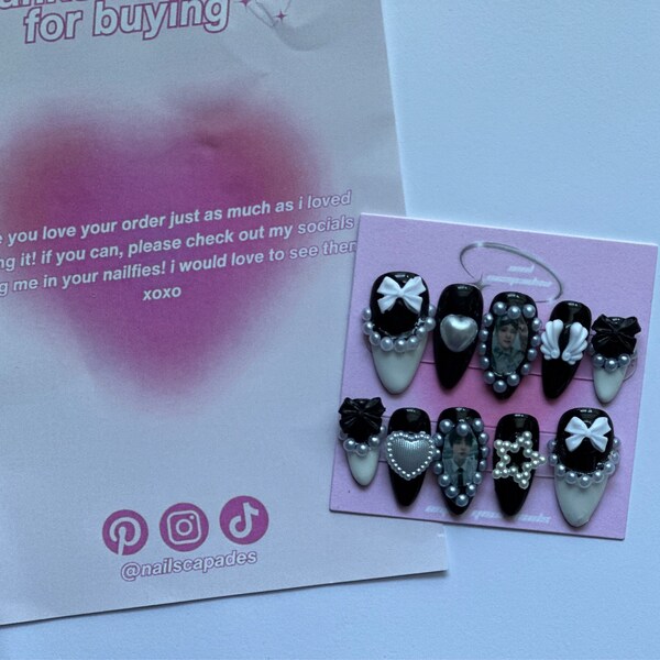 ATEEZ ANITEEZ Aesthetic Press on Nails Kpop Nails Coquette Nails Almond ...