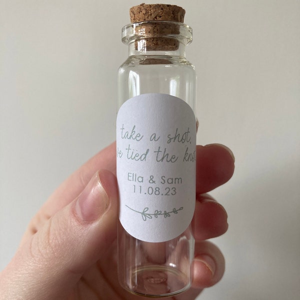 Take A Shot, We Tied the Knot // Wedding Shot Glass Stickers, Custom ...