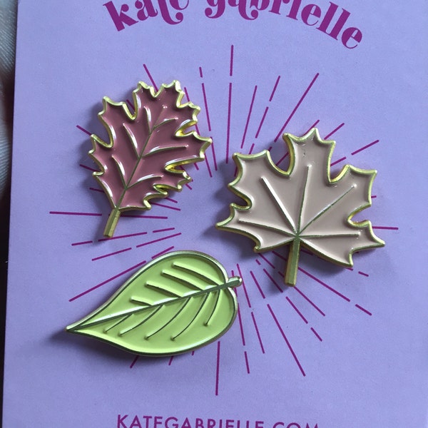 Autumn Leaves Fall Enamel Lapel Pin Set - Etsy