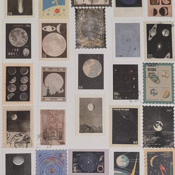 Space Travel Planner Stickers, Moon Deco Stickers, Galaxy Planet ...