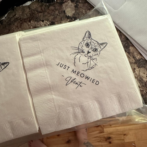 Personalized Pet Napkins – Custom Wedding Cocktail Napkins – Dog & Cat ...