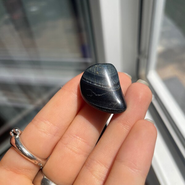 Blue Tigers Eye Tumbled Stone - Multiple Sizes Available - Tumbled Hawk ...