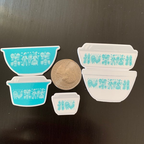 Pyrex Butterprint Turquoise Fridge Magnets: Vintage Kitchen Decor - Etsy