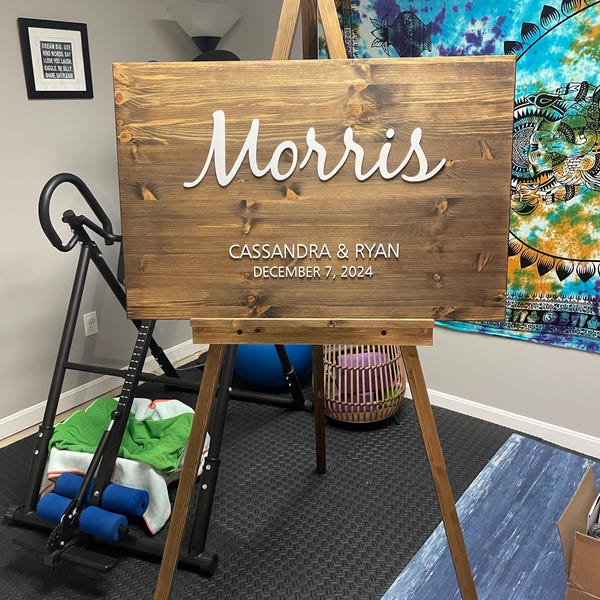 Wooden Easel - Wedding Sign Stand - Floor Easel for Welcome Sign ...