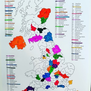 EDITABLE UK Postcode Sales Map, Business Colour in Map, Etsy Sales ...