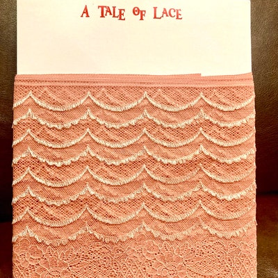 Salmon Stretch Lace Trim 9, Chantilly Stretch Lace, Wide Elastic Lace ...