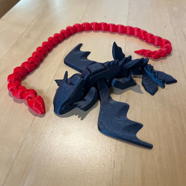 3d Printed Articulated Dragon Toothless - Etsy