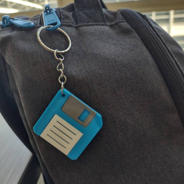 Floppy Disk Keychain, 3D Printed, Multiple Colors, Novelty, Technology ...
