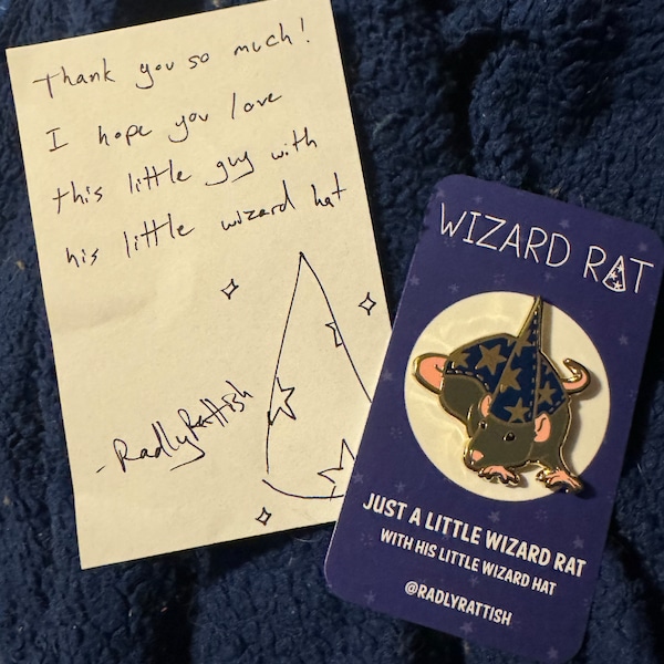 Set of 2 Rat Enamel Pins - Ravioli Rat & Wizard Rat - Etsy