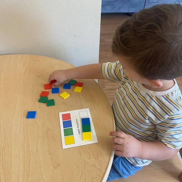 Pom Patterns Task Box Activity- Montessori Learning Toys- Special Needs ...