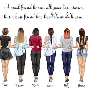7 Best Friends Print Personalized Seven Best Friends Gifts - Etsy