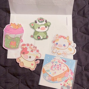 12 Birth Month Cow Stickers, Cute Cow Stickers, Waterproof Water Bottle ...