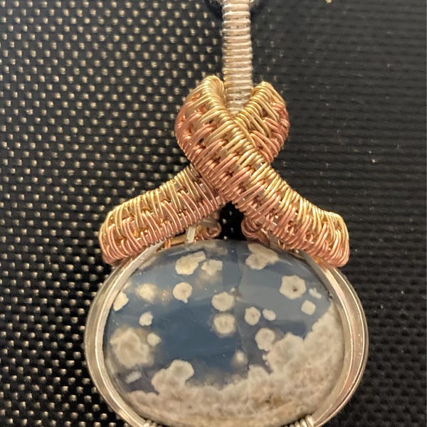 Native Copper Cab | Indonesia Native Copper Agate in Chalcedony ...