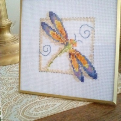 Dragonfly Cross Stitch Pattern Colorful Art DIY X-stitch Chart ...