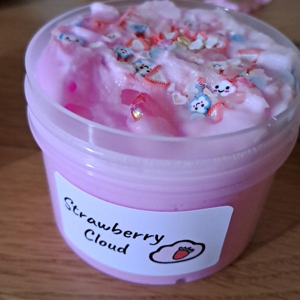 Strawberry Cloud - Cloud Slime - Etsy UK