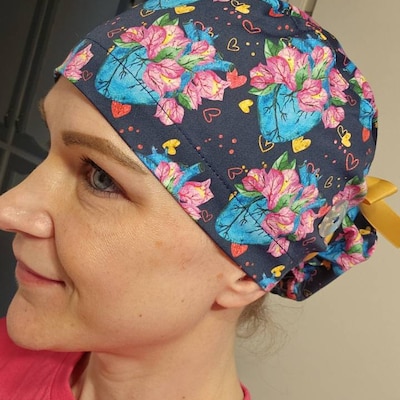 Face-lift Markings Scrub Cap, Plastic Surgeon Hat, Cosmetic Surgery ...