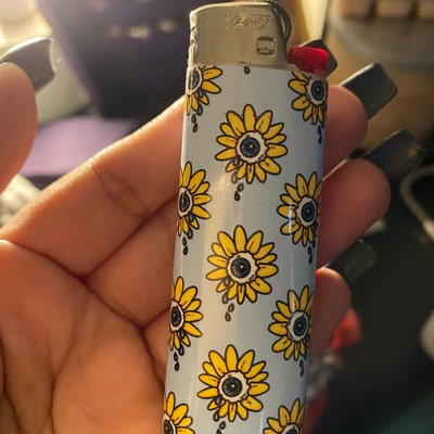 CRYING SUNFLOWER LIGHTER Floral Eyeball Bic Lighter Creepy - Etsy