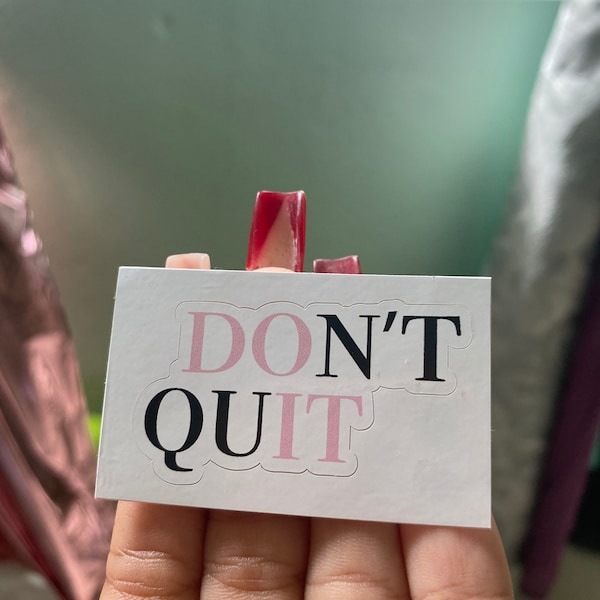 Pink Dont Quit Do It Crossout Pink Sticker, Motivational Workout Laptop ...