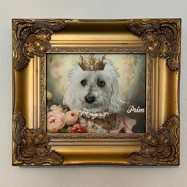 Custom Queen Pet Portrait Memorial, Regal Cat Painting, Pet Lovers Gift ...