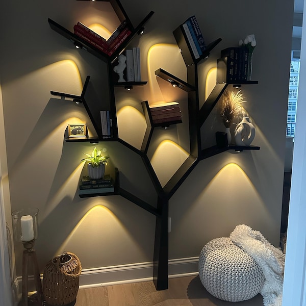 Tree Book Shelf, Decorative Wooden Tree Bookcases, Decorative Library ...