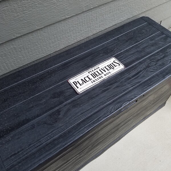 Place Deliveries Inside Box Metal Sign • Rustic Looking • Customizable ...