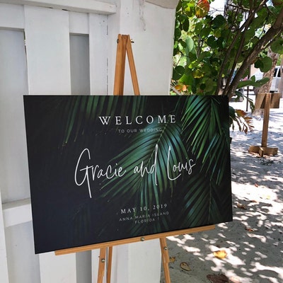 Tropical Welcome Sign, Welcome Sign Template, Printable Wedding Sign ...